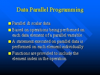 Data Parallel Programming
