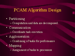 PCAM Algorithm Design